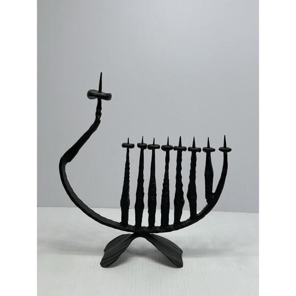 Other | Vintage Large Mid Century David Palombo Brutalist Iron Hannukah ...